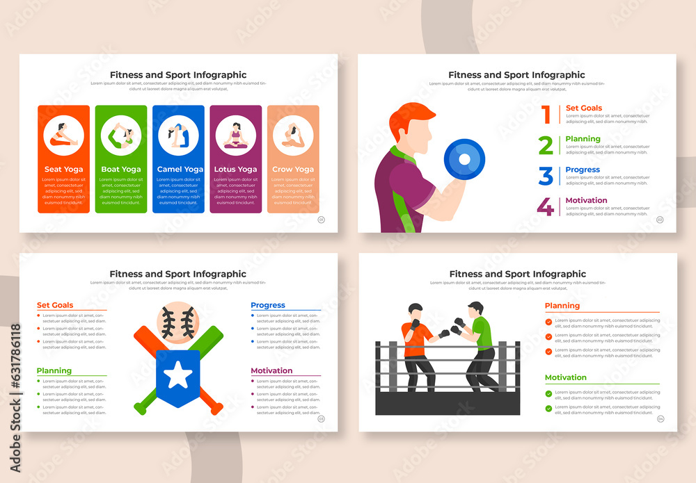 Fitness and Sport Infographic Stock Template | Adobe Stock