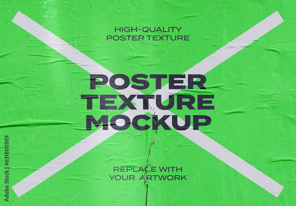 Poster Mockup Texture Art Template Branding Identity Blank Paper Glued ...