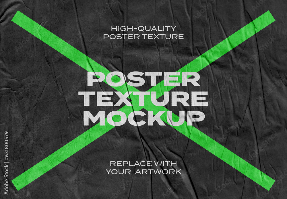 Poster Mockup Texture Art Template Branding Identity Blank Paper Glued ...