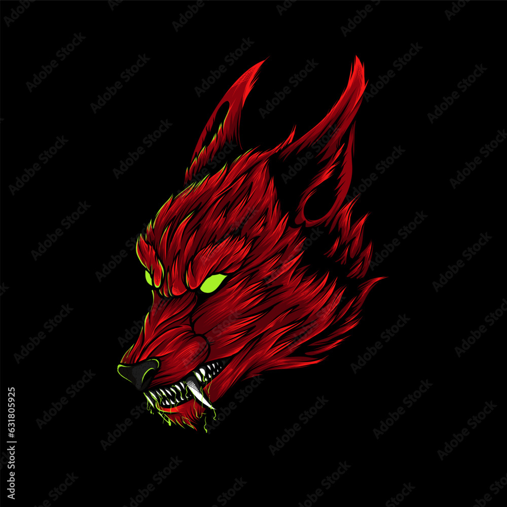 Detailed Illustration of Mythical Wolf Dark Art 2 Stock Vector | Adobe ...