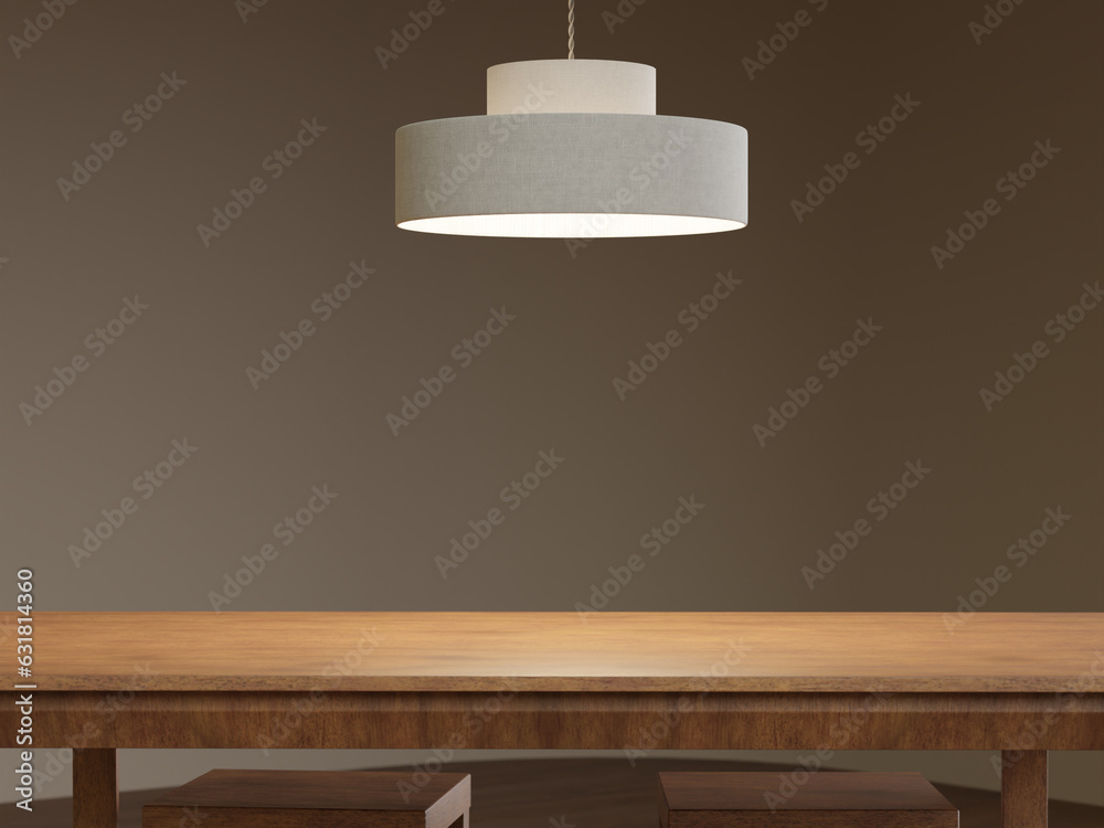Generic dining table interior with copy space, 3d rendering. Mock-up ...