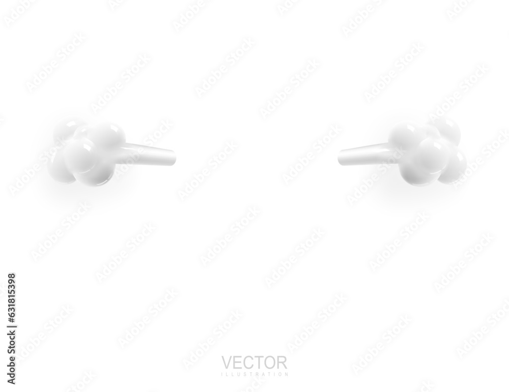 Ear steam symbol in realistic plastic style. Clipart. Vector Stock ...