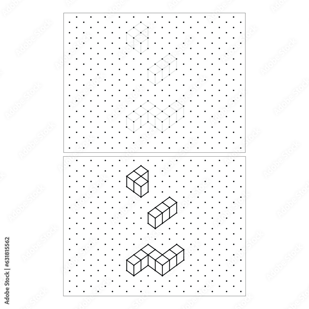 Practice exercise: Draw an isometric cube on each of these shapes using ...