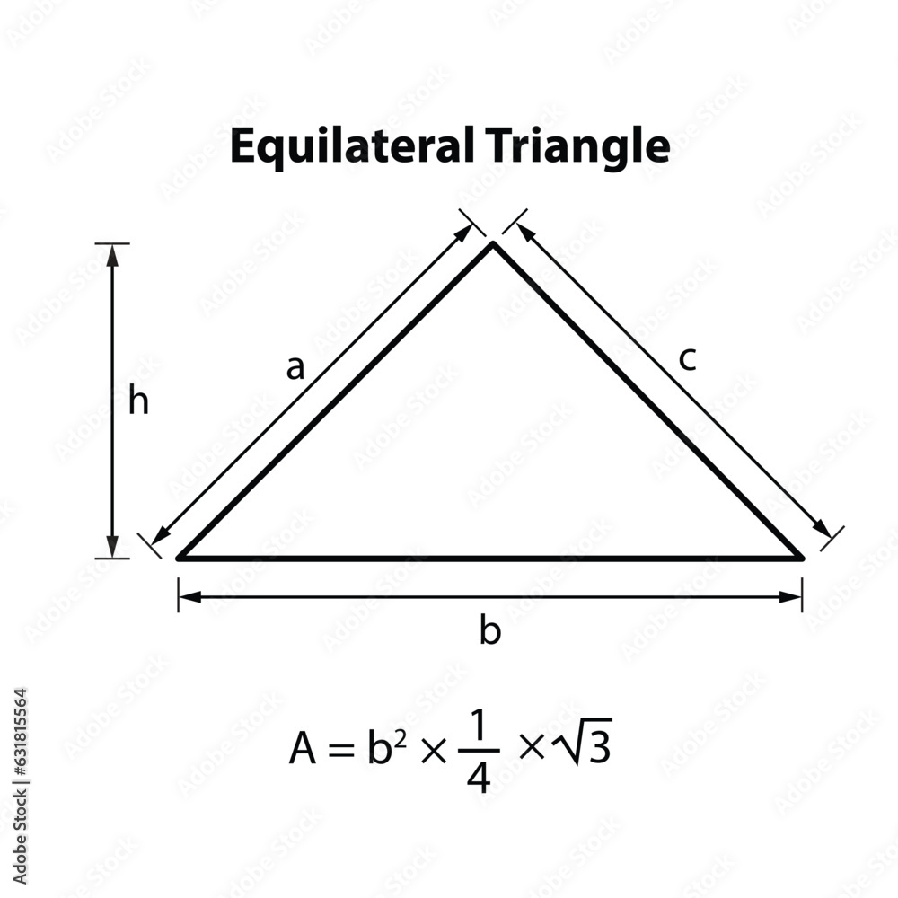 Equilateral Triangle Formula Area. Geometric shapes. isolated on white ...