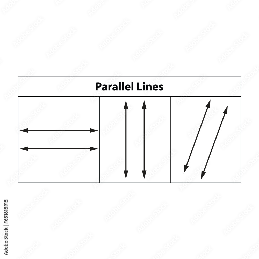 2D shapes basic Lines. Perpendicular lines. vector illustration. on ...