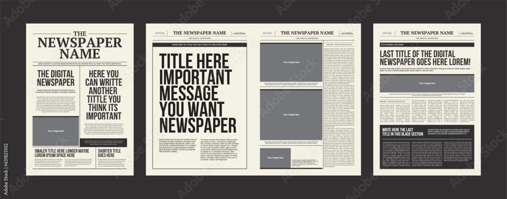 Classy A3 Newspaper Illustrator Template Stock Vector | Adobe Stock