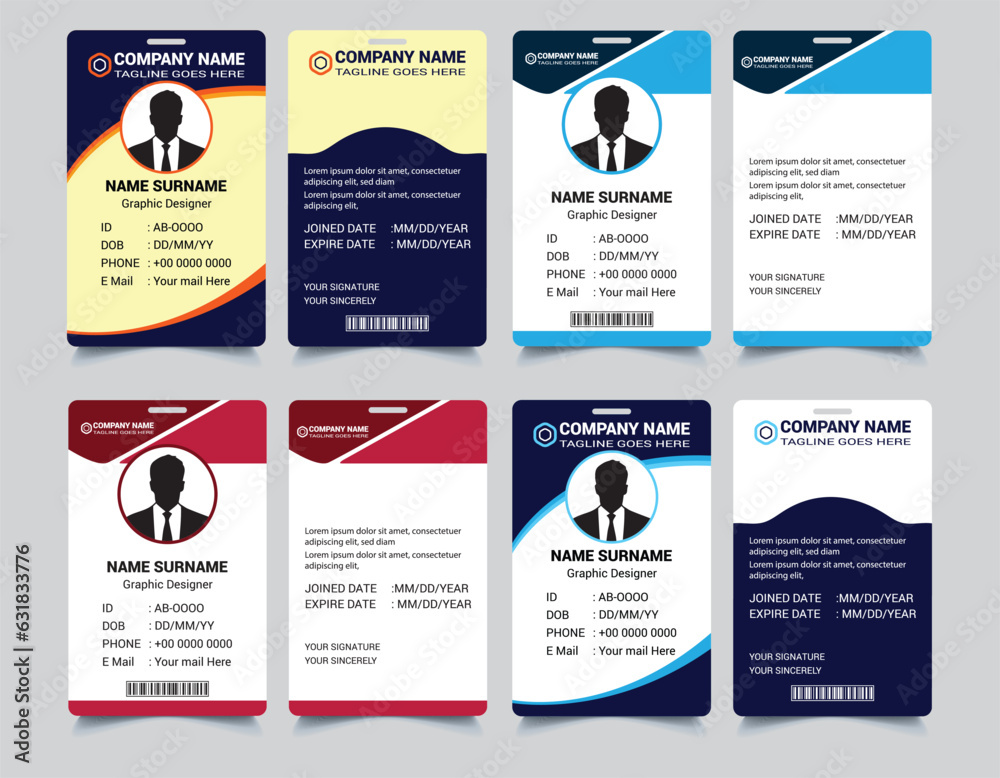 ID card design bundle, Simple business Id card design template, school ...