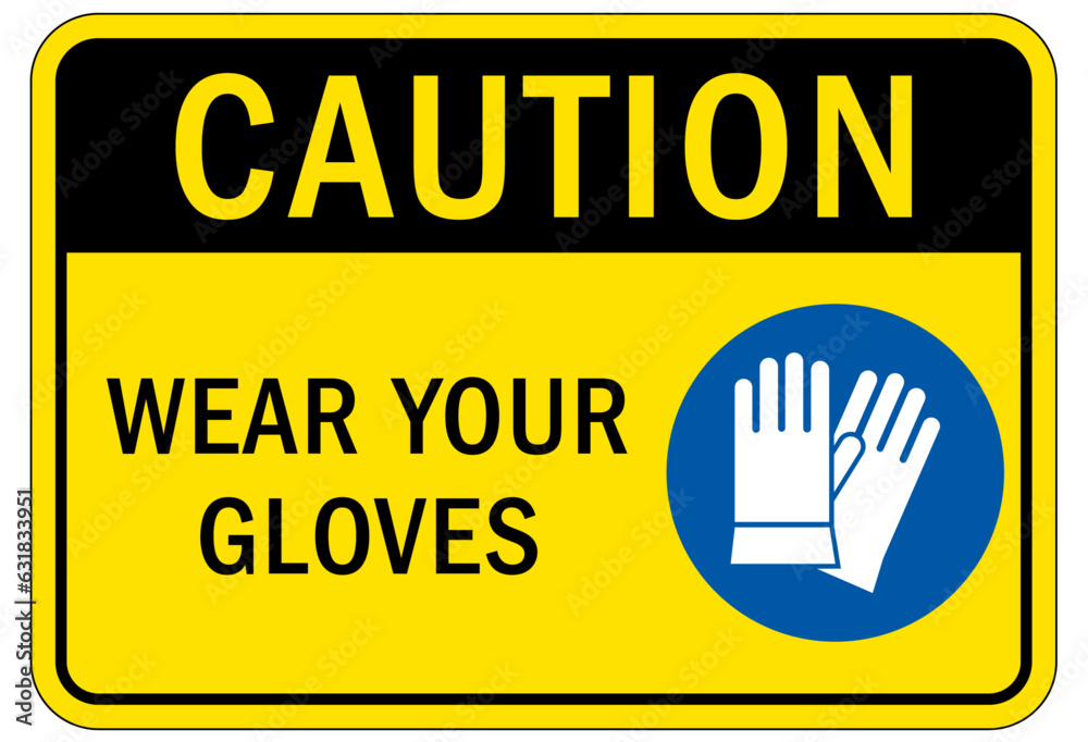 Gloves sign and labels wear your gloves Stock Vector | Adobe Stock