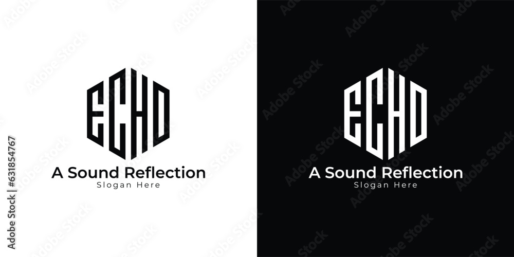 An Impressive ECHO Word Logo Design with a Dynamic 4-Letter Polygon for ...
