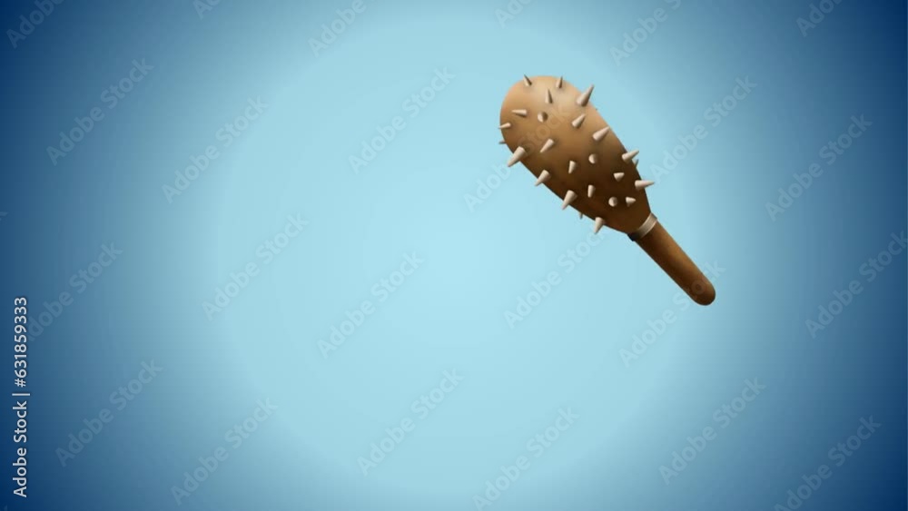 Spiked club bat mace background and 2d animation, smashed Stock Video ...