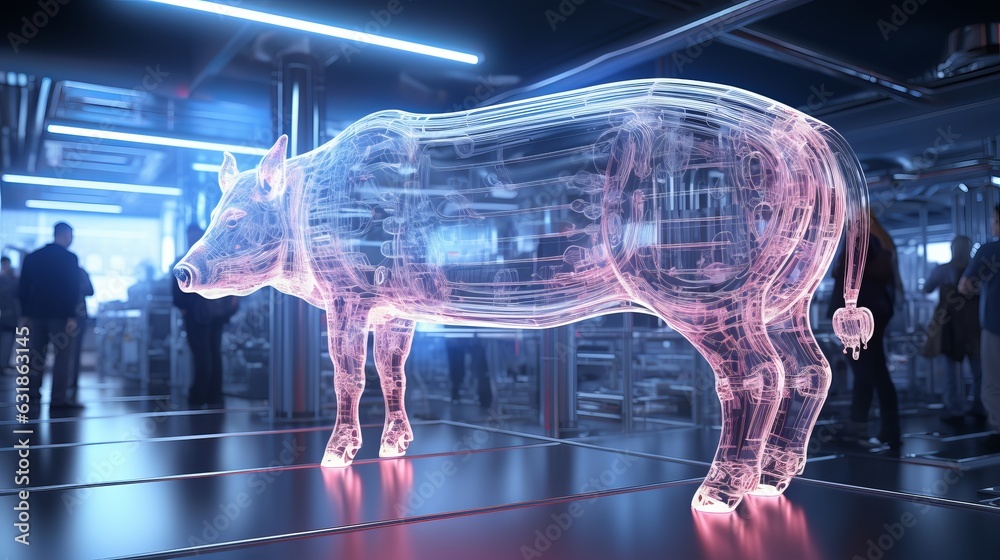 Breeding and bioengineering of meat in the laboratory. An animal in the ...