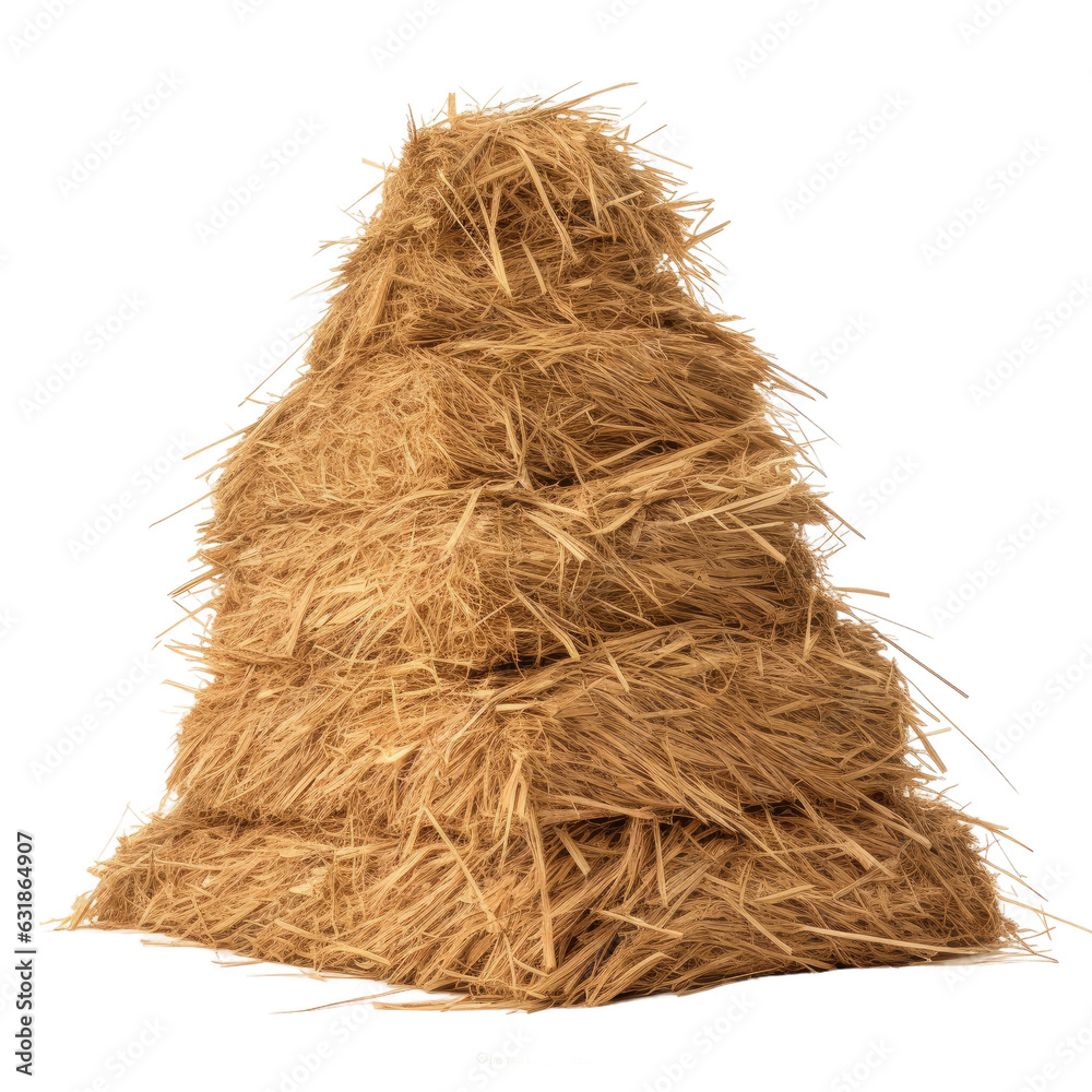 Photo & Art Print Dry haystack in collage isolated on transparent ...