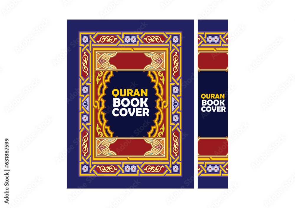 Islamic Book Cover | Al Quran Cover Design Template, Ready Print Vector Illustration Stock ...
