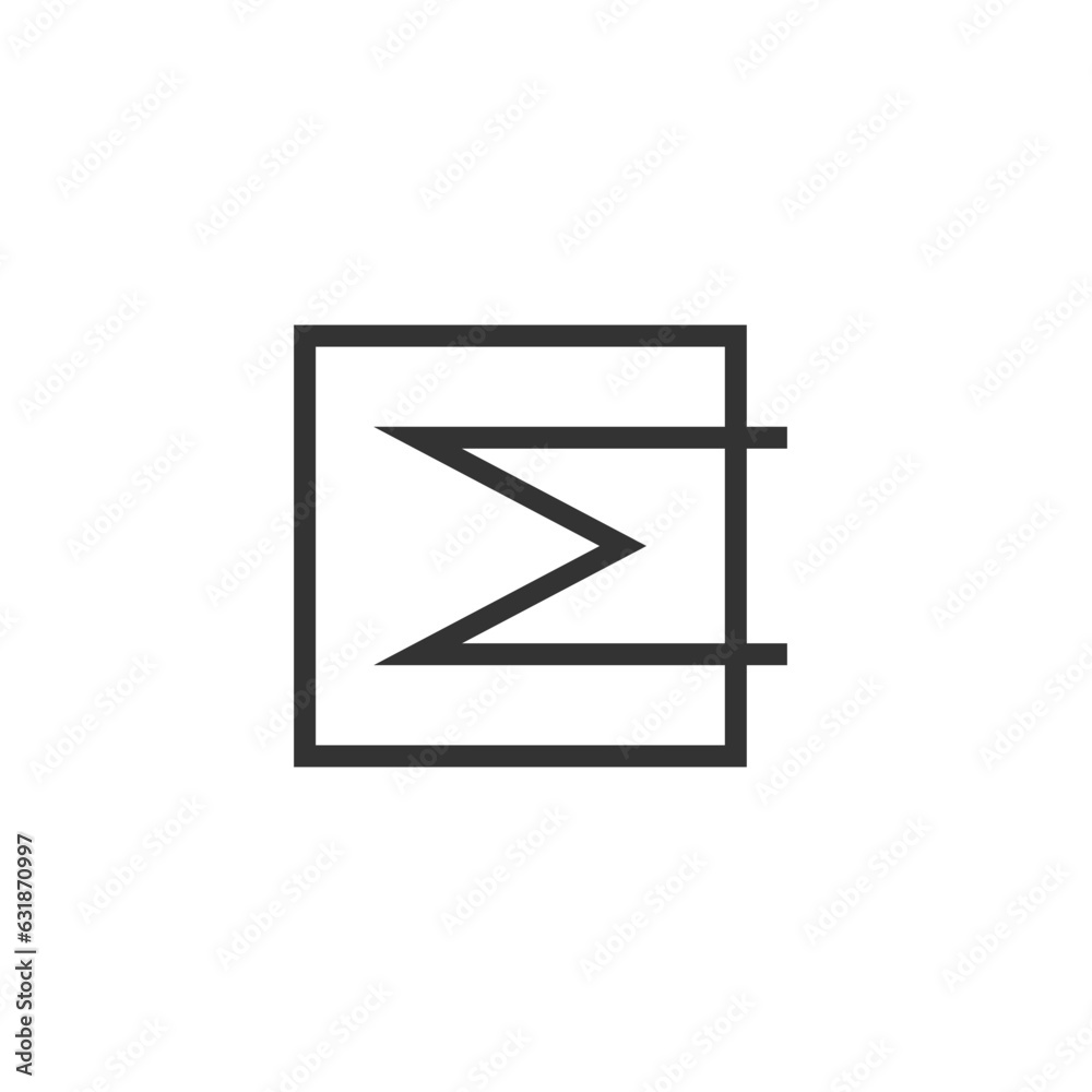 Heat exchanger without cross-flow icon. Graphical symbol modern, simple ...