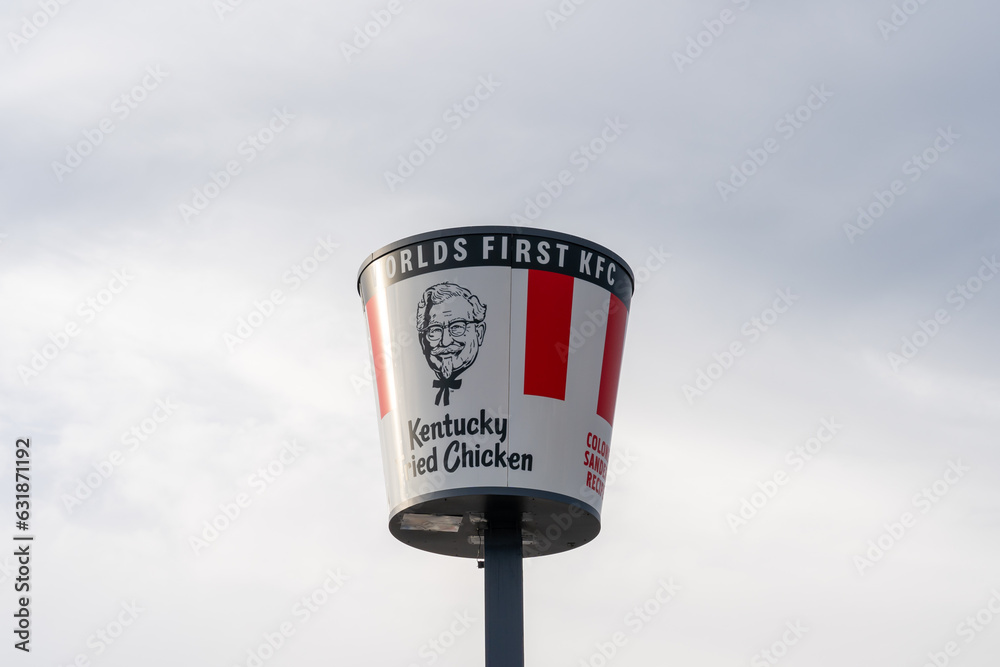 World's First KFC (Kentucky Fried Chicken) restaurant bucket sign in ...