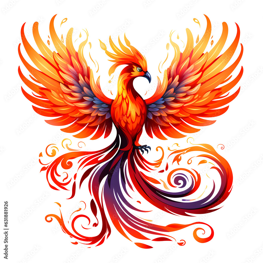Cartoon clipart of Phoenix, transparent background Stock Illustration ...