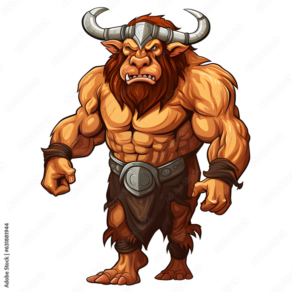Cartoon clipart of Minotaur, transparent background Stock Illustration ...