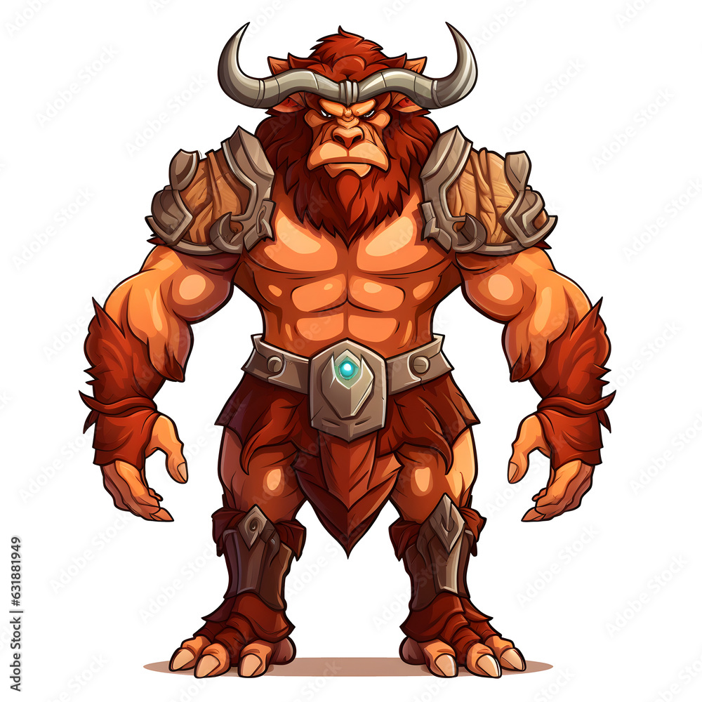 Cartoon clipart of Minotaur, transparent background Stock Illustration ...