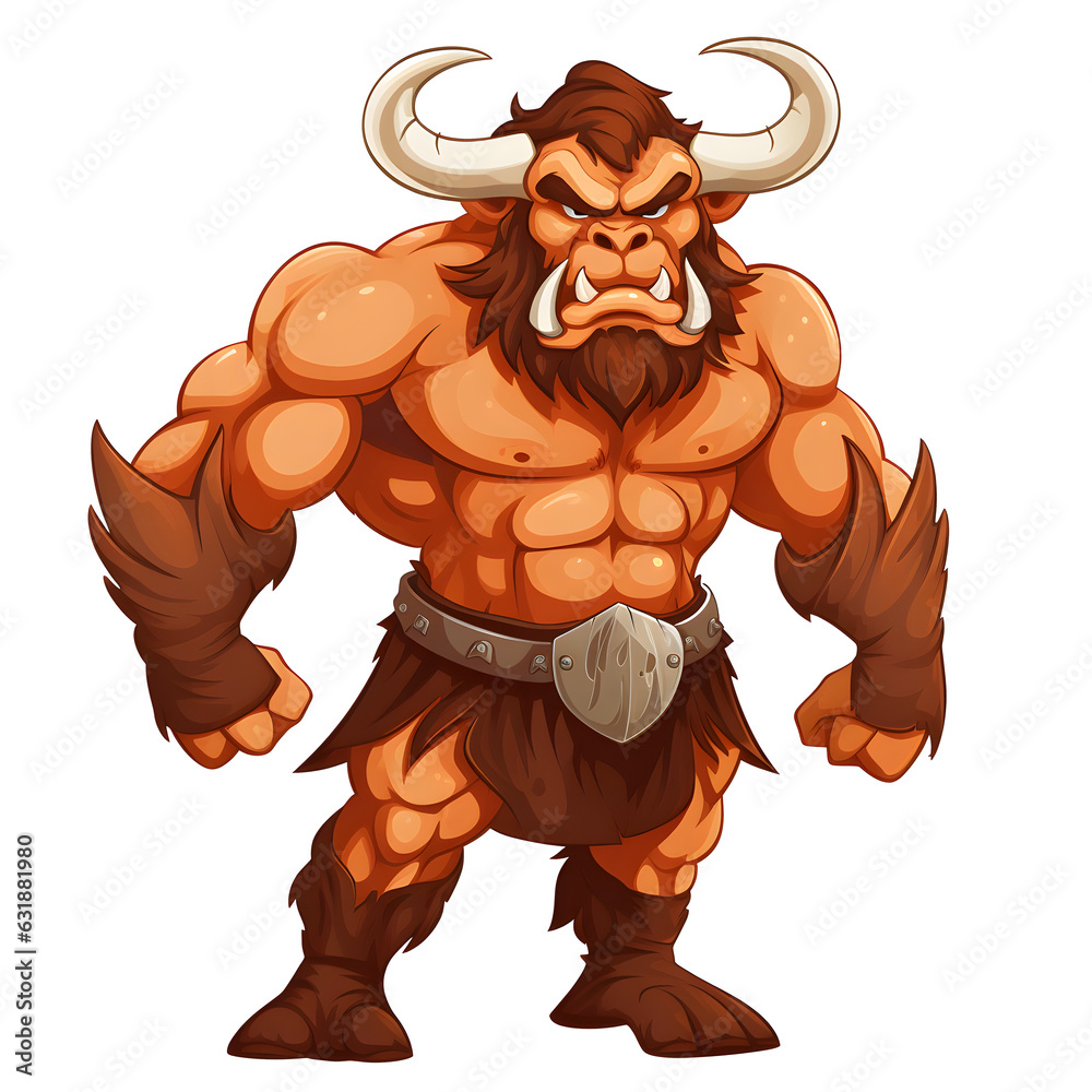 Cartoon clipart of Minotaur, transparent background Stock Illustration ...
