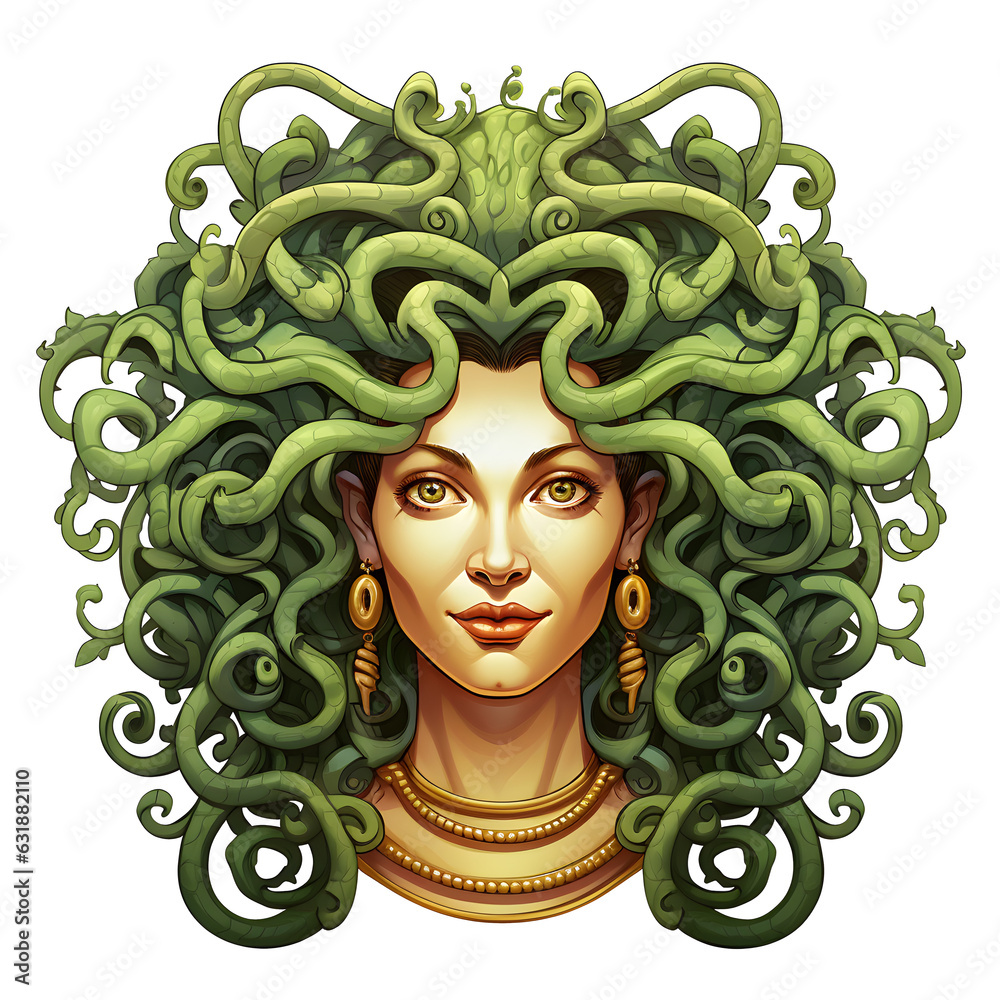 Cartoon clipart of Gorgon (Medusa), transparent background Stock ...