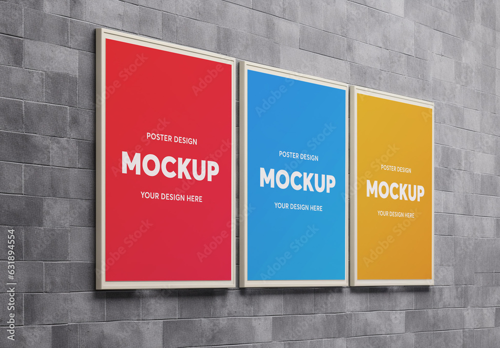 Wall posters mockup with Generative AI Stock Template | Adobe Stock