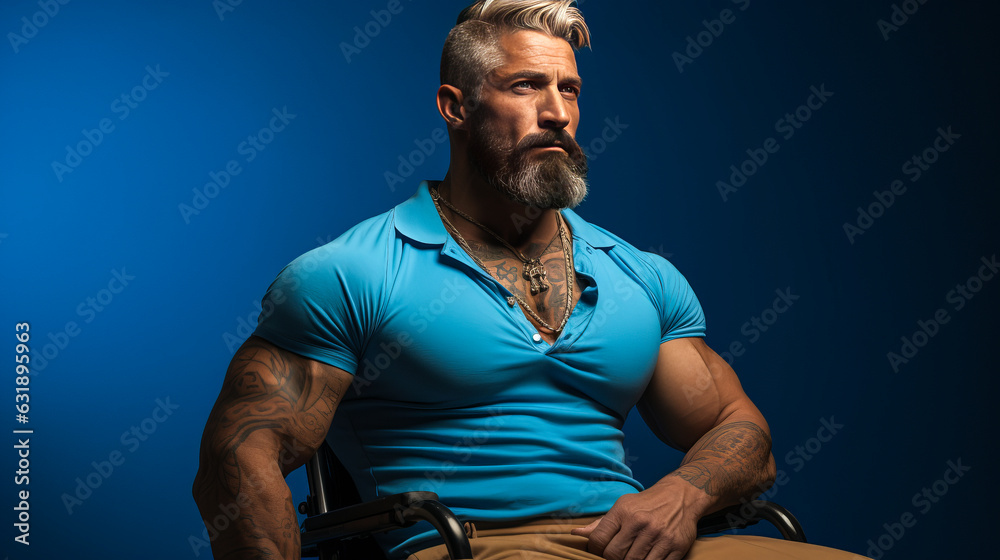Powerful, wheelchair-bound bodybuilder showcasing his remarkable upper ...