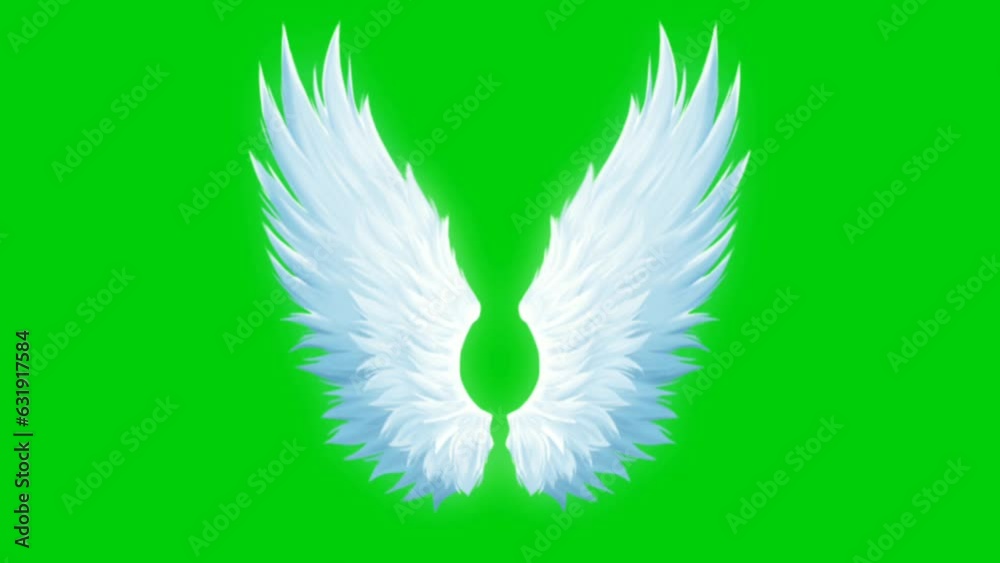 real angel wings green screen , loops, fantasy fairy wings with a green ...