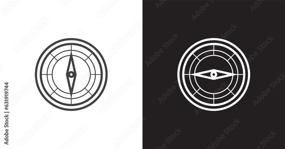 Vintage compass icon. Boussole icône Navigation. location. GPS elements ...