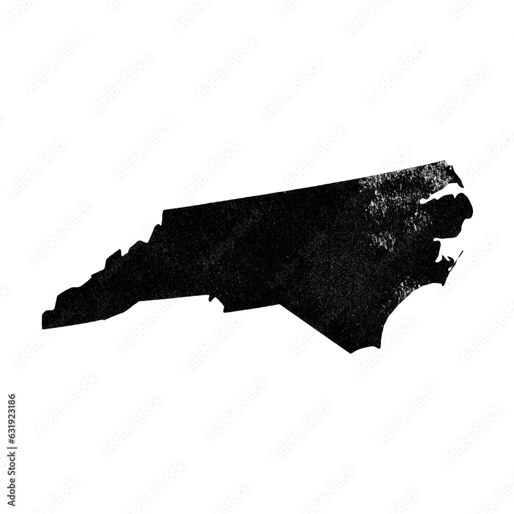 North Carolina state map in black grunge stamp style isolated on ...