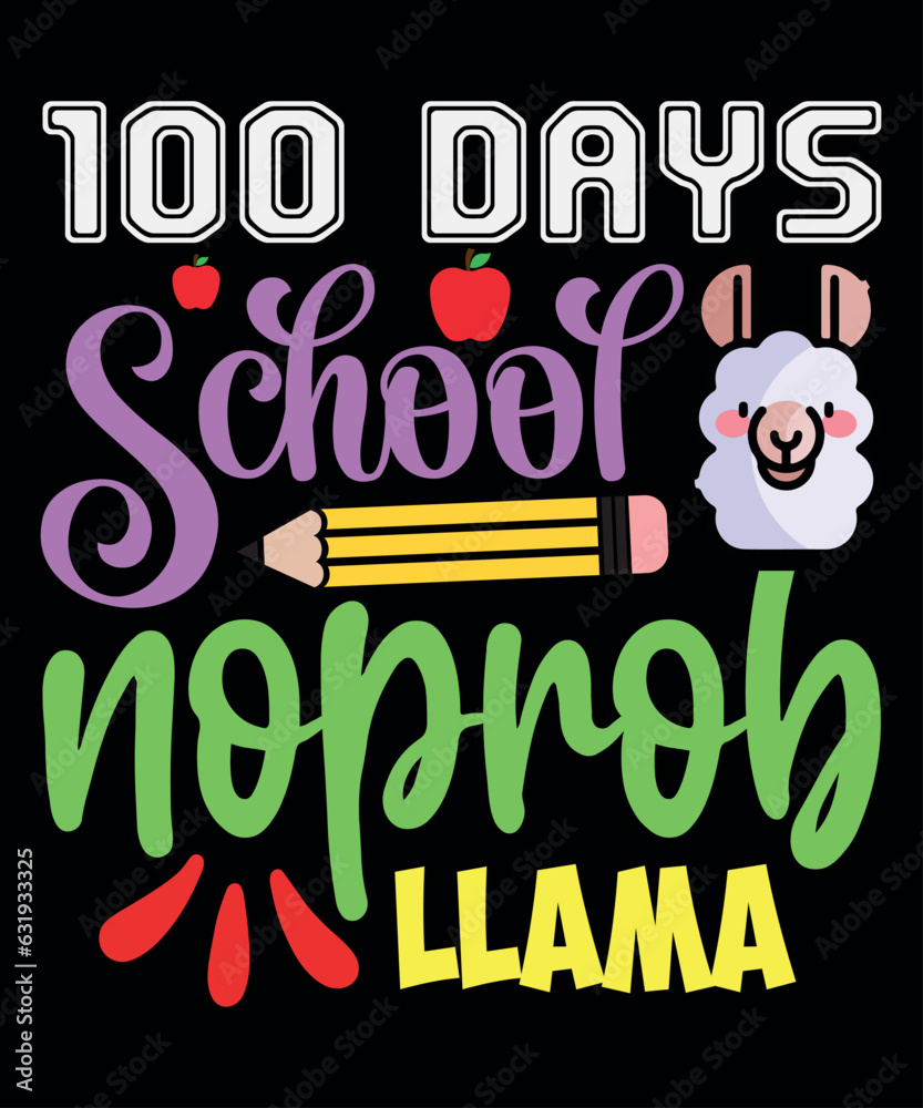 100 Days School no prob llama, Happy 100 Days, Back To School Shirt ...