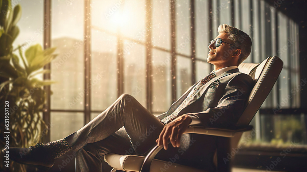 The owner of a successful business smiling rich man businessman in a ...