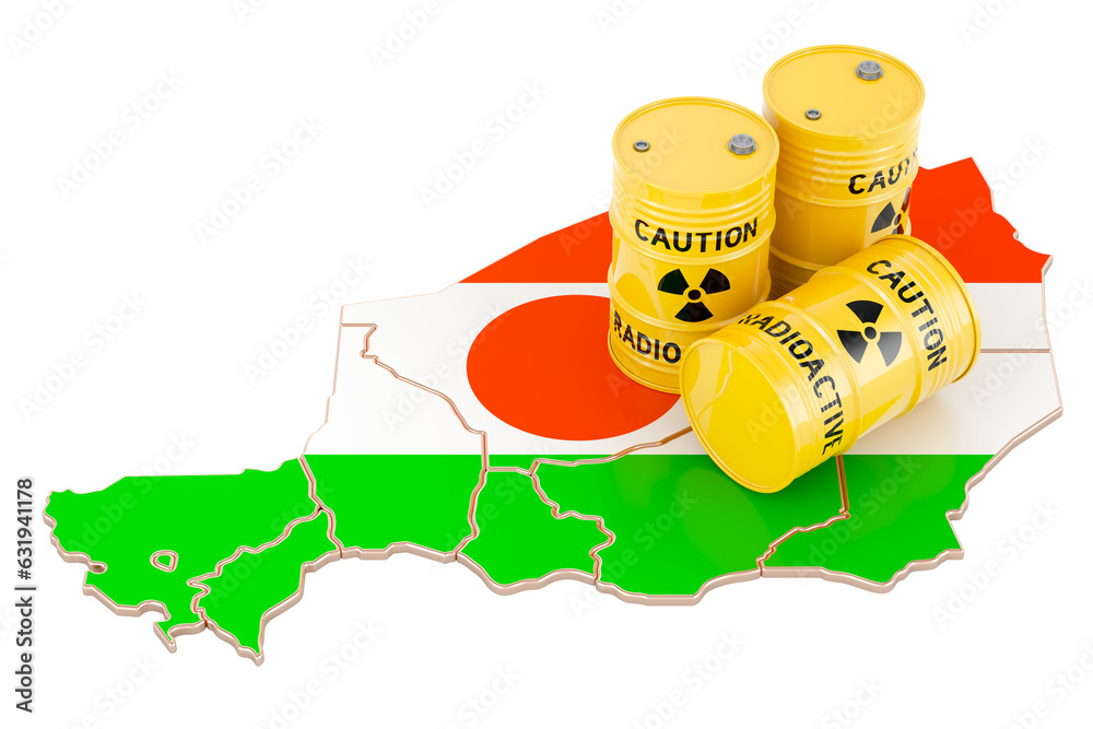 Uranium production in Niger, concept. 3D rendering isolated on ...