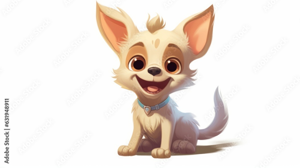 Canine Cheer: Cartoon Illustration of a Smiling Dog on a White ...