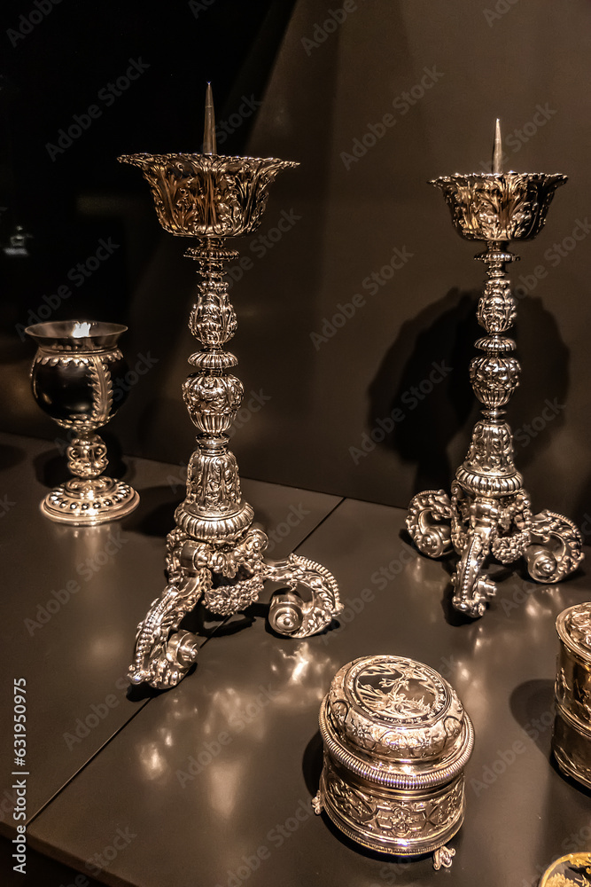 Interior of famous Amsterdam Rijksmuseum dedicated to arts and history ...