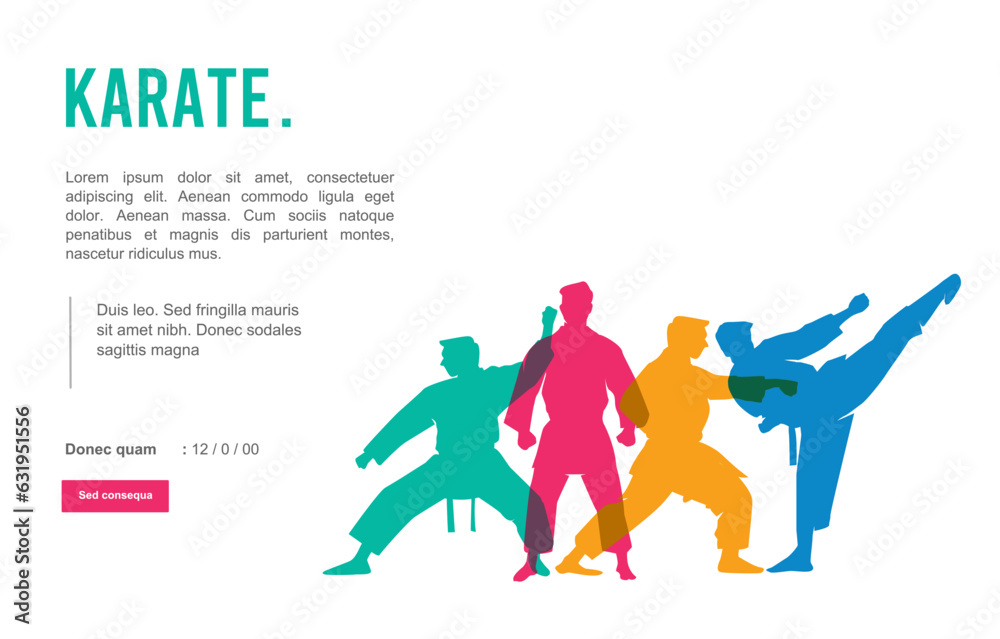 Great elegant vector editable martial art karate poster background ...