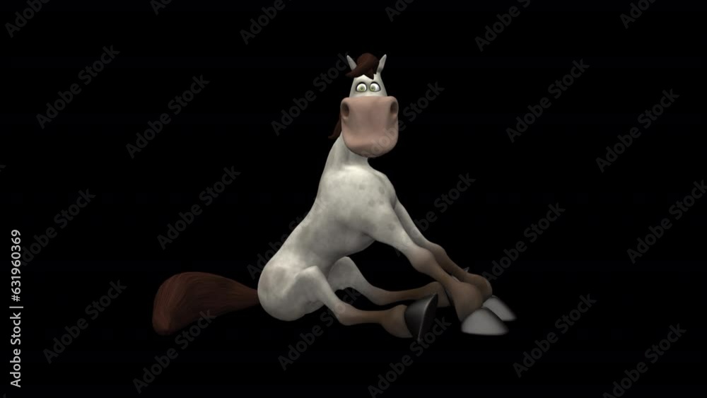 Funny Cartoon Horse - Running Gallop Loop - Side View - 3D animation ...