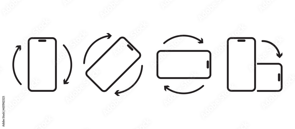 Rotate smartphone icon. Device rotation symbol. Rotate Mobile phone ...