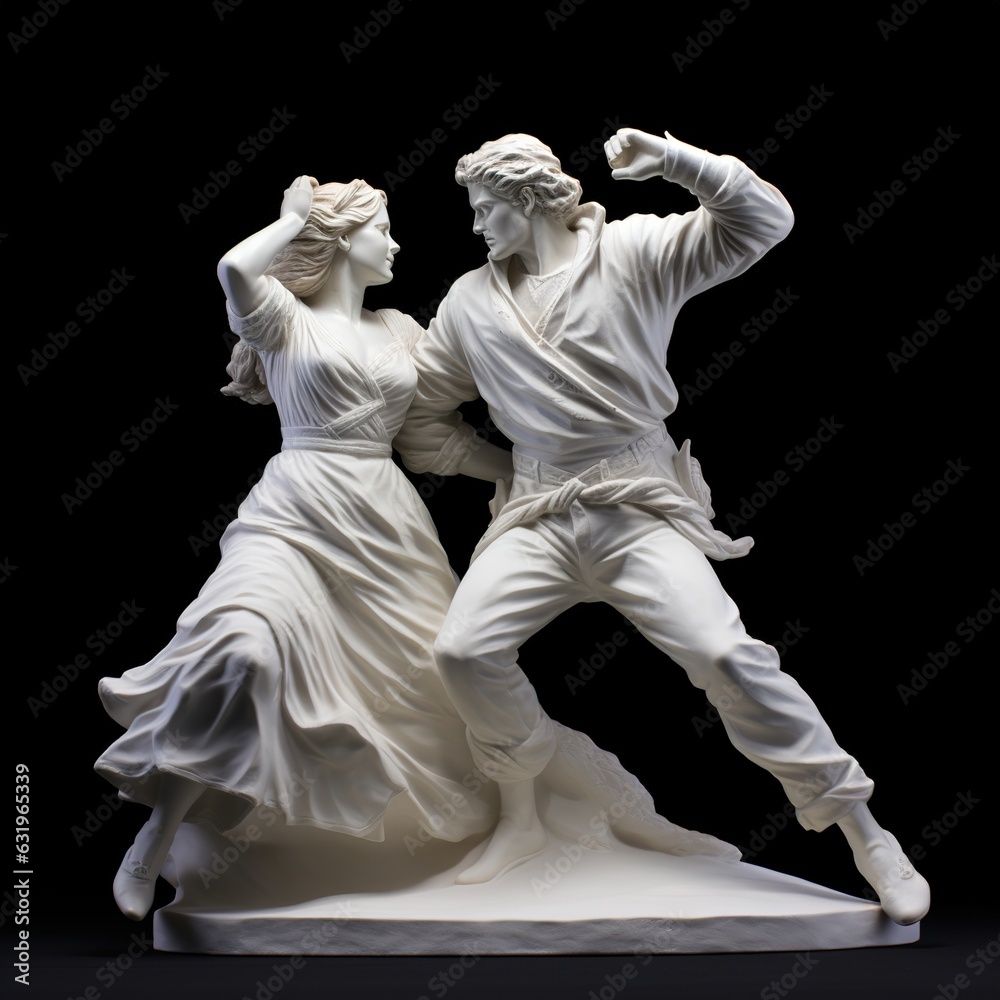 Graceful Harmony A 3D Printed Dance Duo Statue Melodies in Motion 3D ...