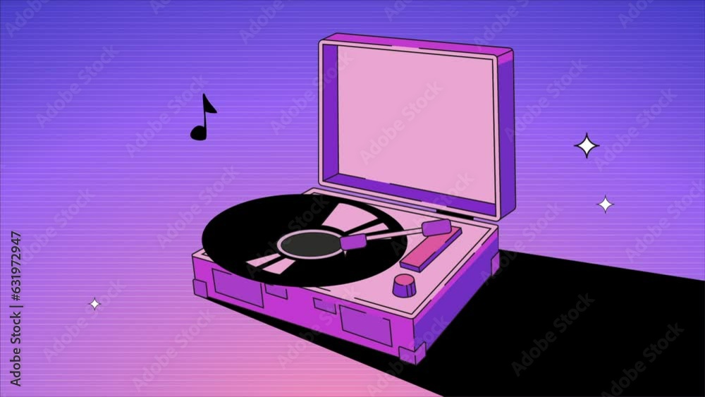 Vinyl Recorder Lo-Fi Retro Animation Lofi Stock Video | Adobe Stock