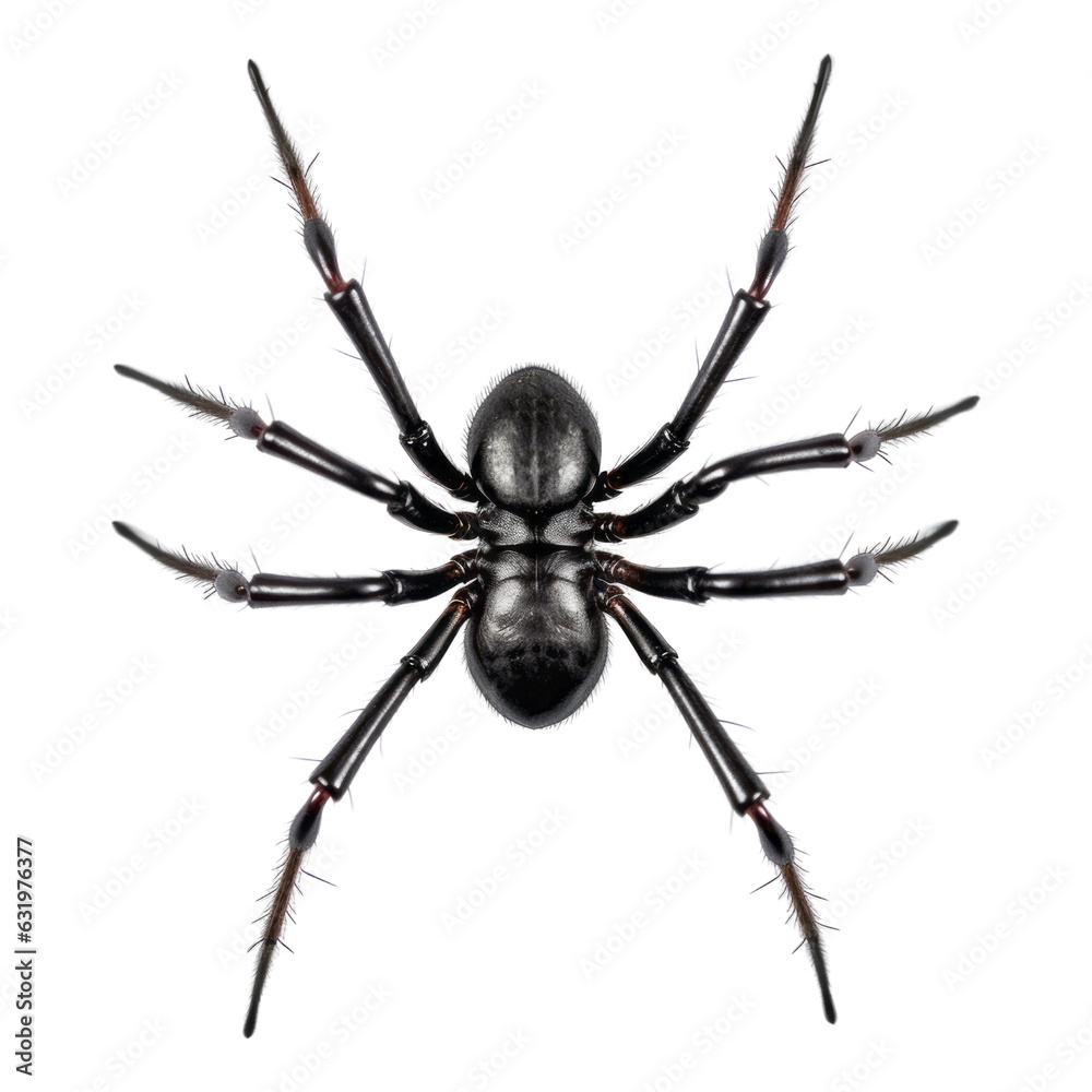 black spider isolated on transparent background cutout Stock Photo ...