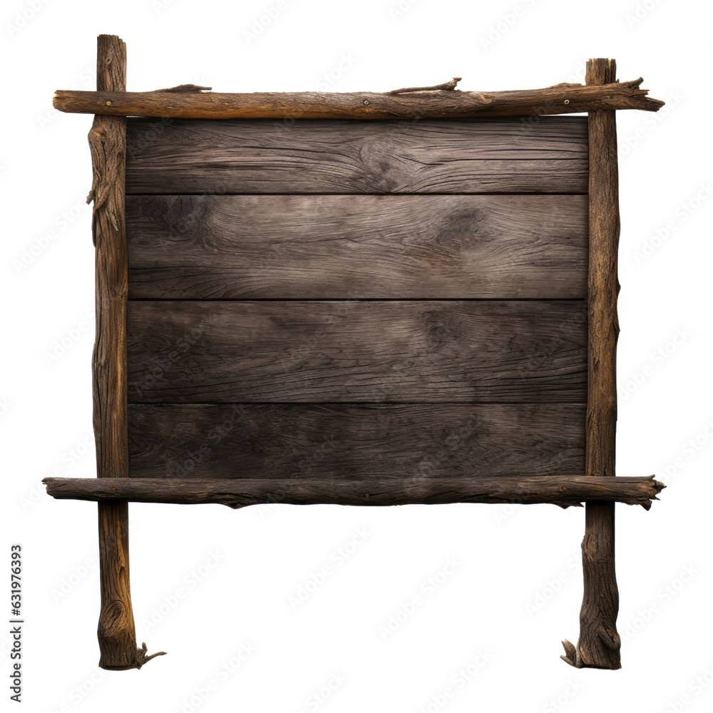 a blank wooden sign isolated on transparent background cutout Stock ...
