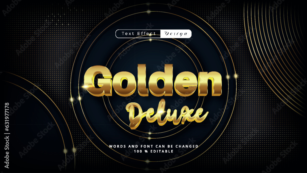 Editable gold text effect with Modern abstract black gold paper ...