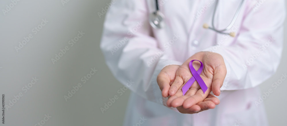 purple Ribbon for Violence, Pancreatic, Esophageal, Testicular cancer ...