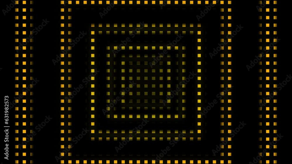 Golden square motion graphics abstract elegant background with halftone ...