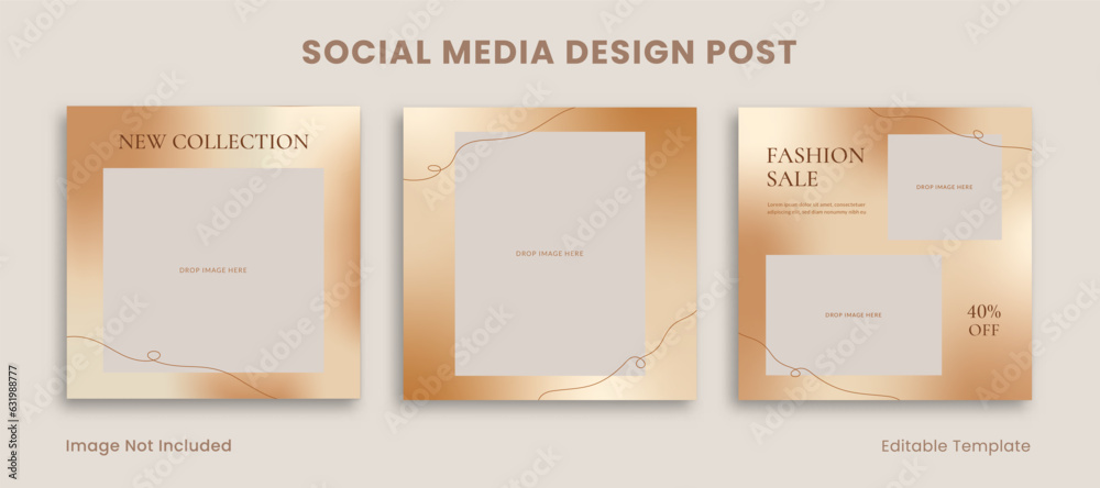 Set of Editable Frame Social Media Instagram Design Post Template ...