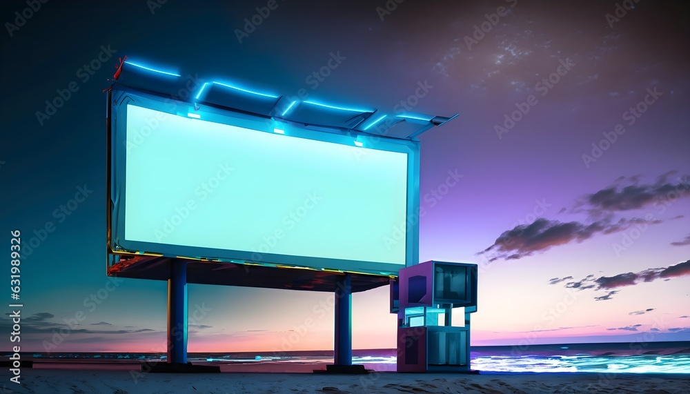 attracting attention even in the dark, billboard in the night ...