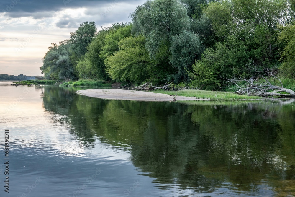woda, rzeka, jezior, krajobraz, niebo, charakter, lato, drzew, chmura ...