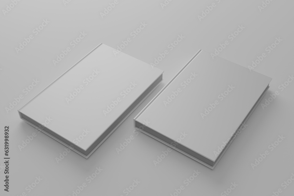 ภาพประกอบสต็อก Hardcover book template, two blank books on white ...