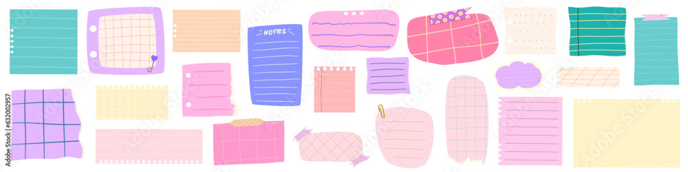 Sticker Planner various paper memo notes. Cute bright sticker note ...