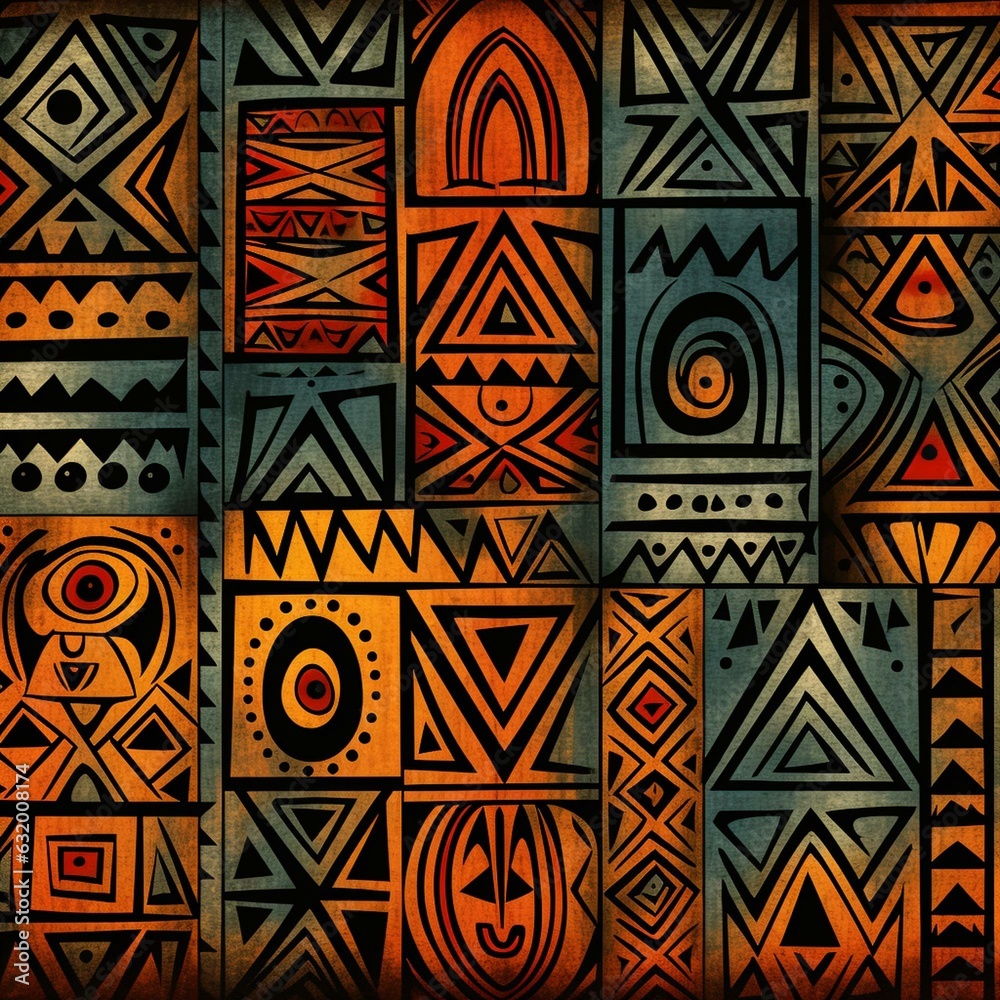 adbstract tribal african pattern wallpaper background Stock ...